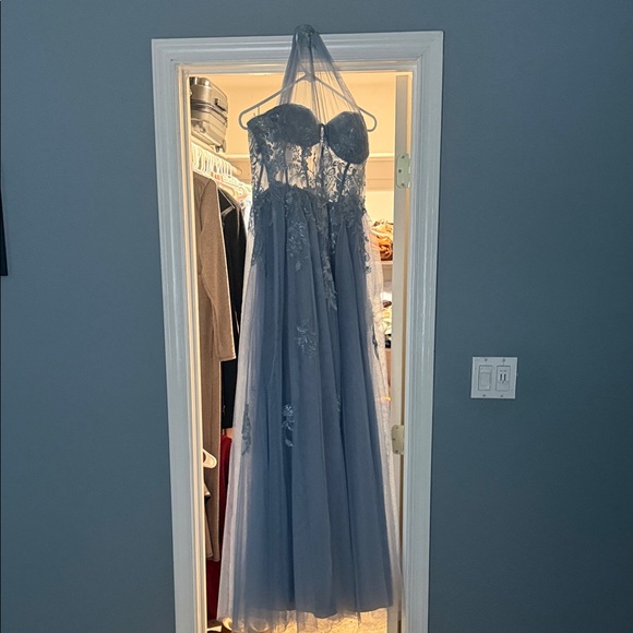 Dresses | Elegant Blue Strapless Gown | Poshmark